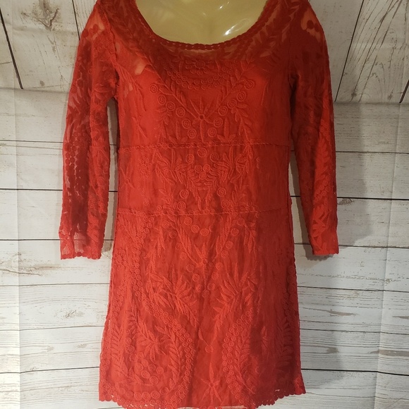Express | Dresses | Express Short Red Lace Dress | Poshmark
